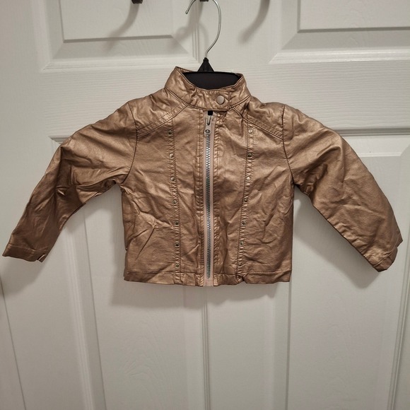Little Lass | Jackets & Coats | Little Lass Baby Toddler Metallic Rose ...